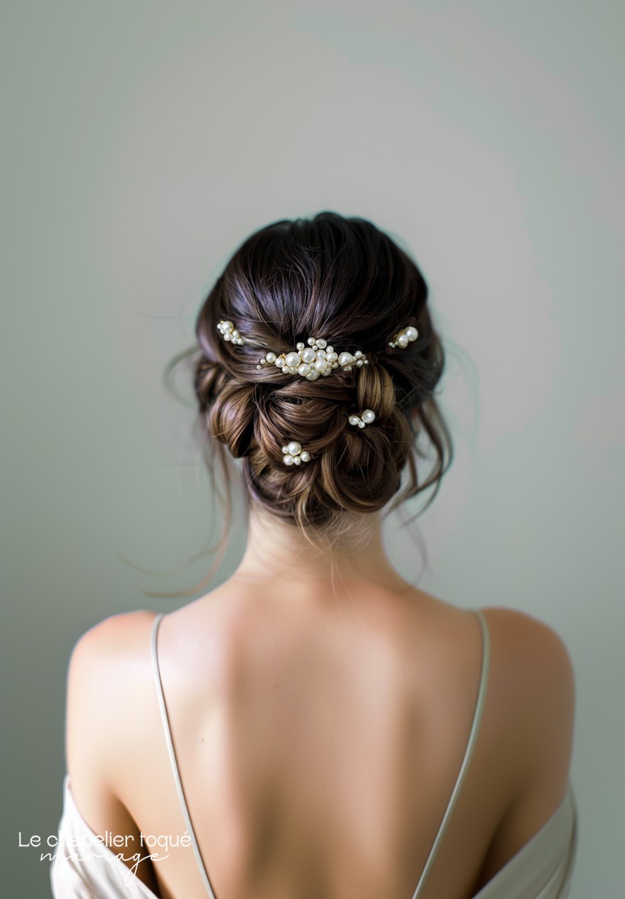 Ensemble de Peignes et Pics à Cheveux Mariage en Perles - Les Soies