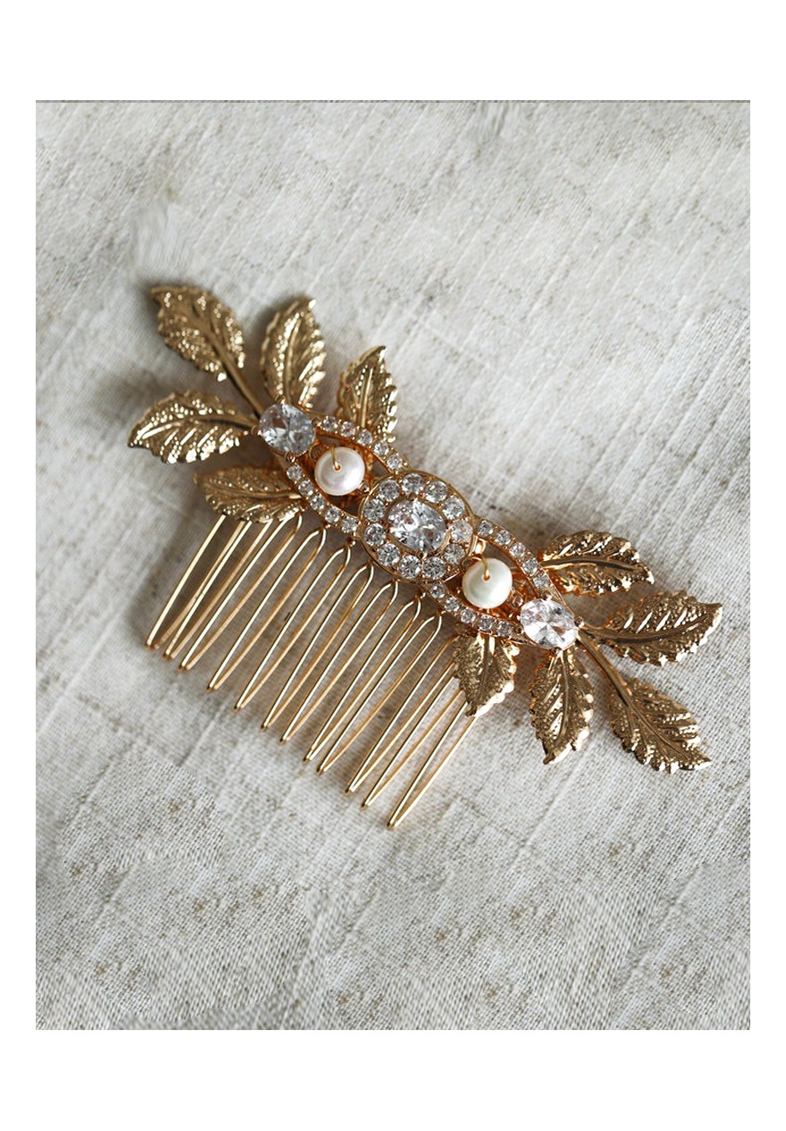 Peigne Cheveux Mariage Vintage - Cristaux et Perles - Le Baroque