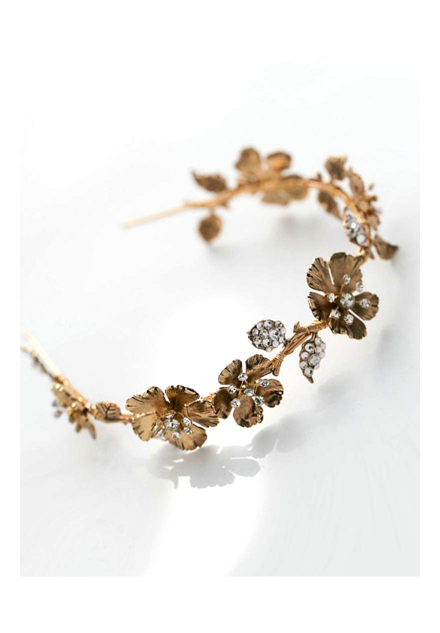 Couronne de Mariée Fleurs et Cristaux - La Délicate